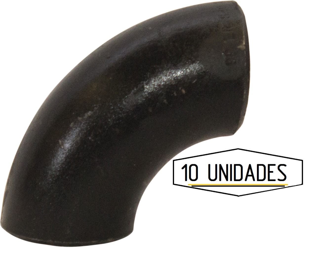Kit 10 Unidades Curva Aço Carbono 90º Sch40 Soldável